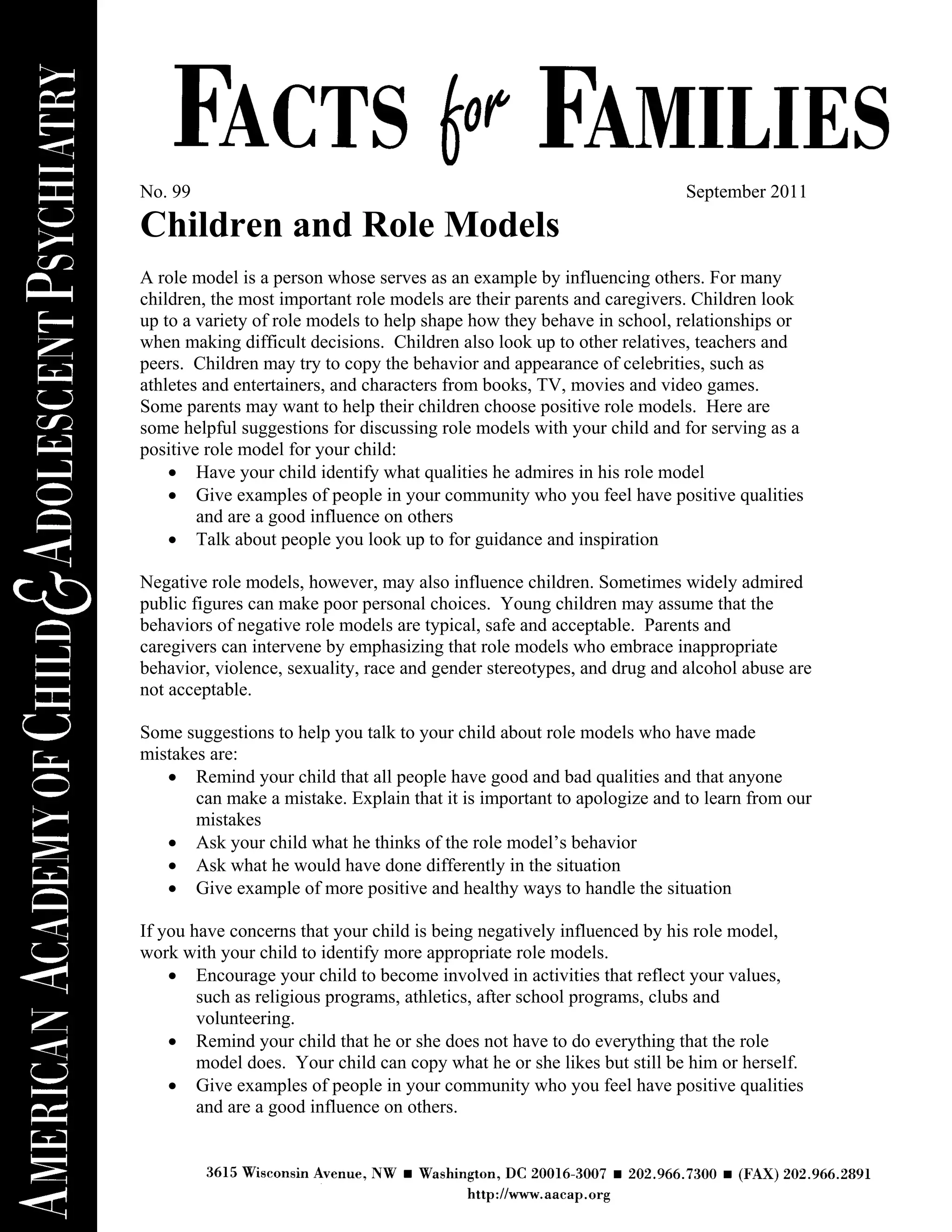 Children and role models_AACAP | PDF