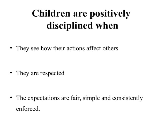 Children and self discipline | PPT