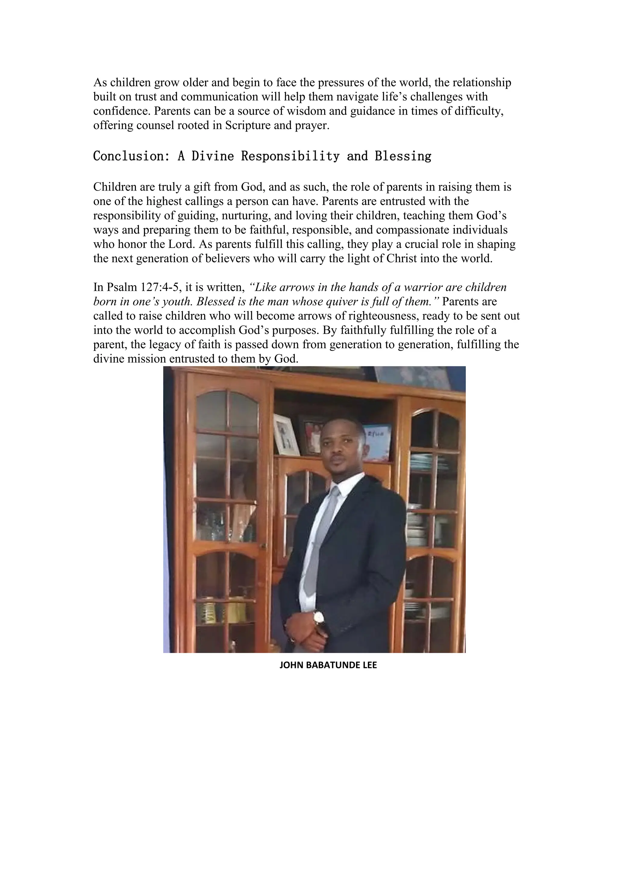 Children Are God’s Heritage: The Role of the Parent | PDF