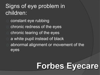 Children eye care | PPTX
