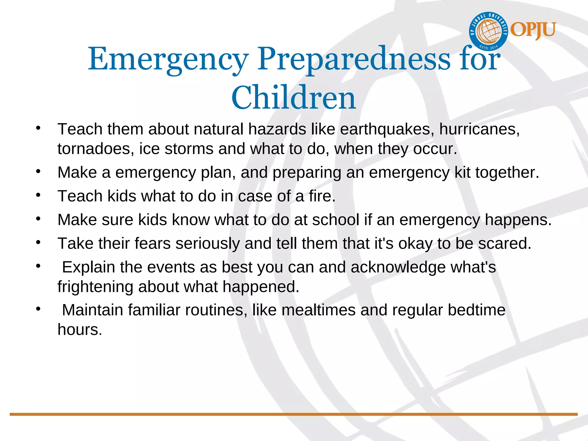 Children in disaster and emergency | PPT