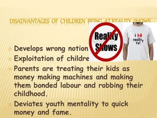 Children in reality shows | PPTX