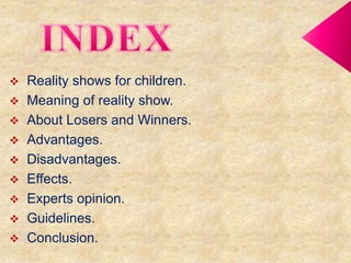 Children in reality shows | PPTX