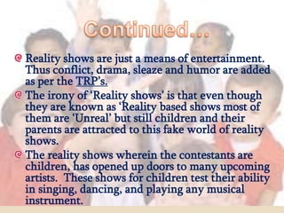 Children in reality shows | PPTX