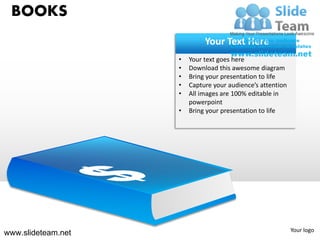 Children reading books open stacked alphabets powerpoint ppt slides. | PPT