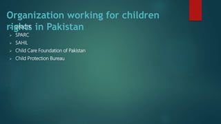 Children Rights|Child rights in pakistan|Children Rights in Islam | PPTX