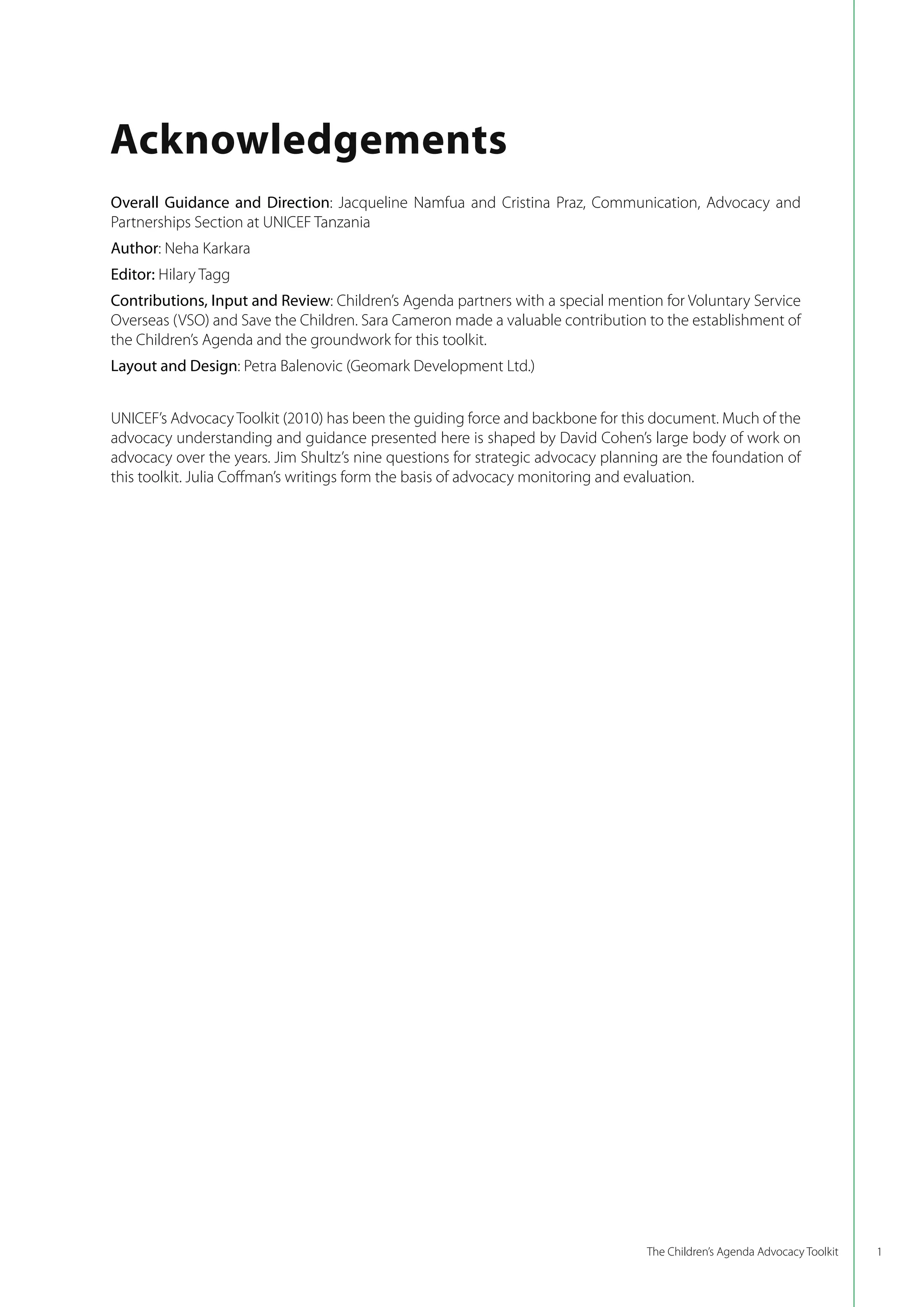 Childrens Agenda Advocacy Toolkit with UNICEF | PDF