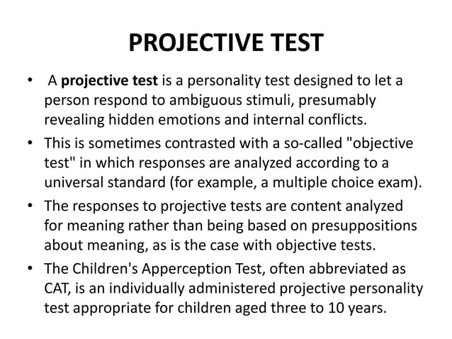 Children's apperception test | PPT | Cats | Pets