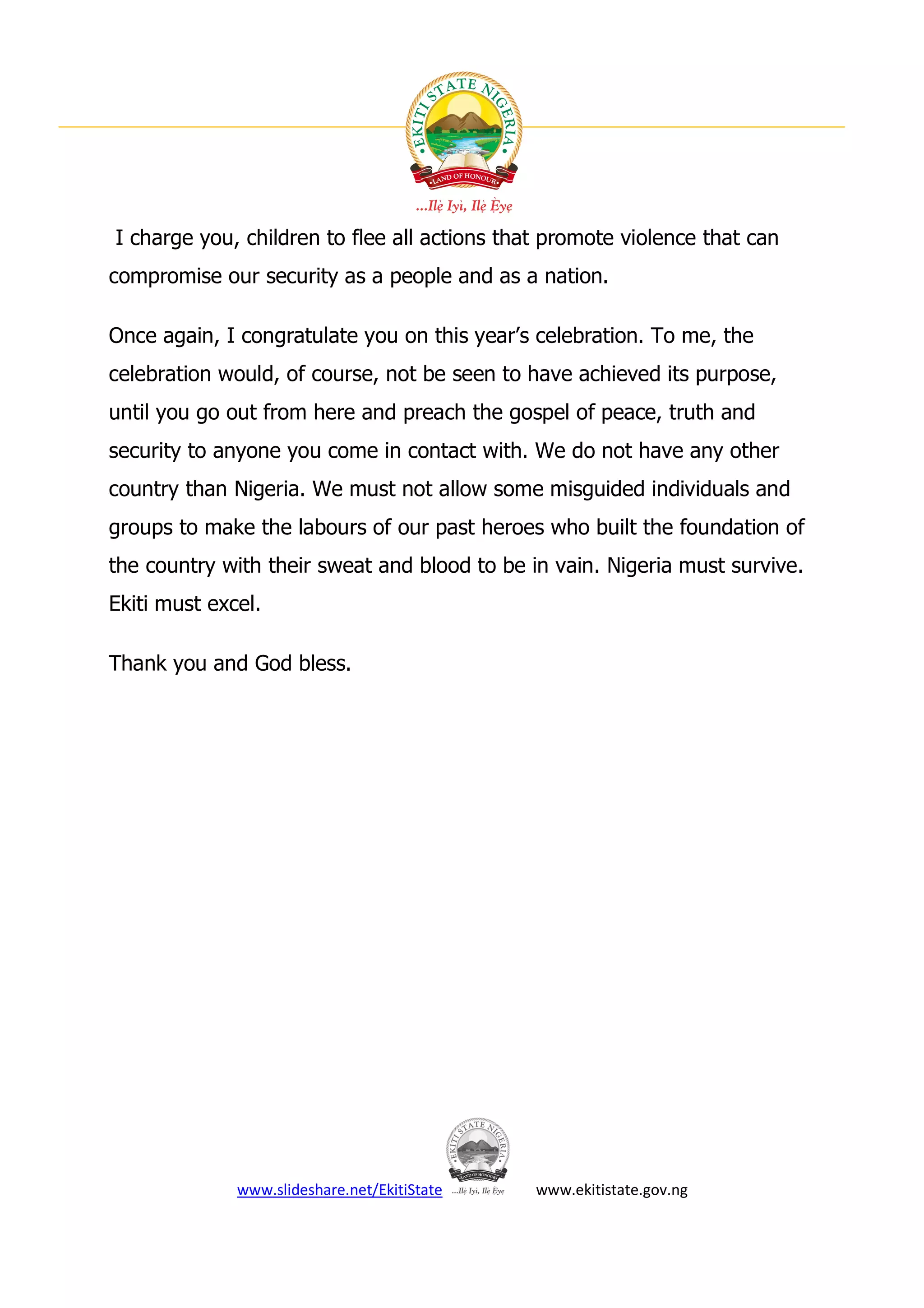 Childrens Day speech | PDF