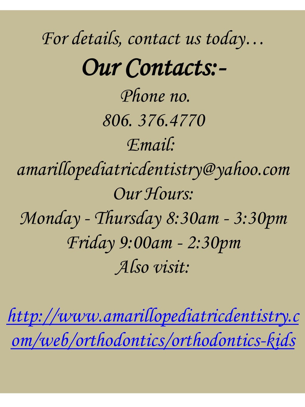 Children's Dentistry Of Amarillo