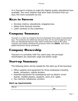 Childrens educational toys_business_plan | DOC