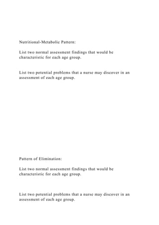 Children’s Functional Health Pattern AssessmentFunctional .docx ...