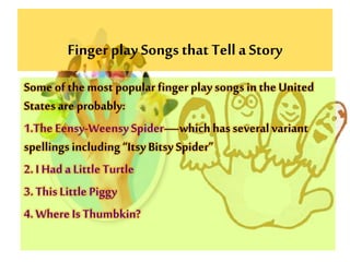 Children's Literature: Pantomime & Finger Play | PPT