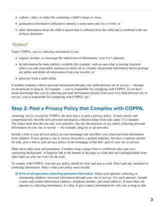 Children’s Online Privacy Protection Rule- A Six-Step Compliance Plan ...