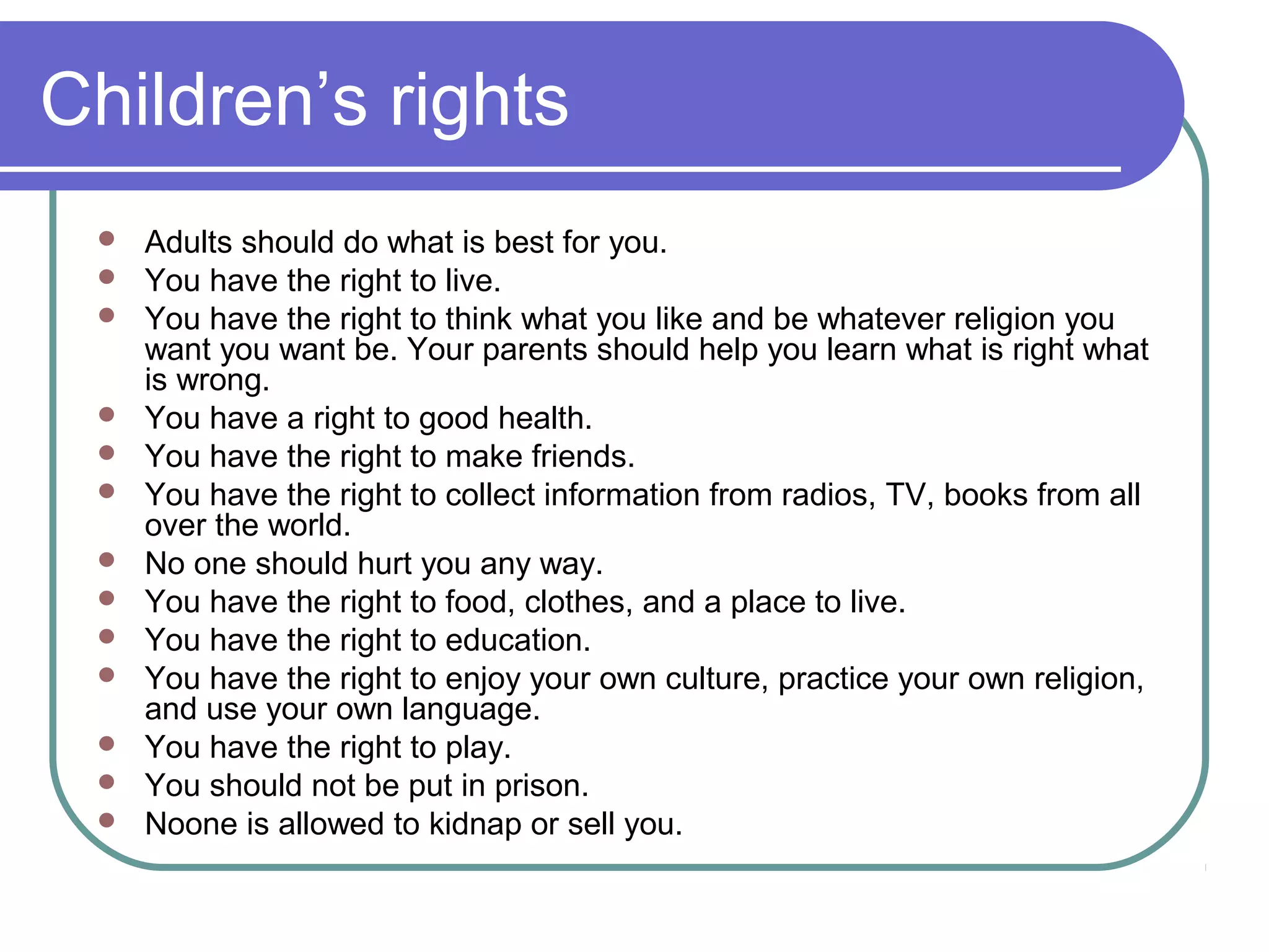 Children’s rights | PPT | Education