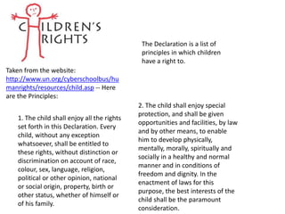 Children’s rights declaration power point | PPTX