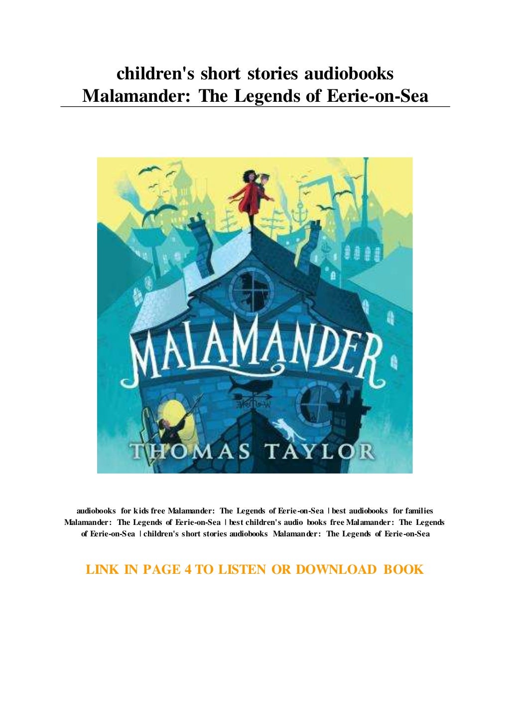 children's short stories audiobooks Malamander: The Legends of Eerie-on-Sea