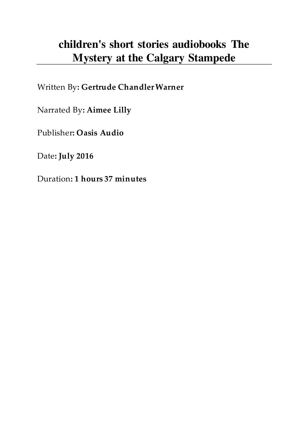 Children s Short Stories Audiobooks The Mystery At The Calgary Stampede children-s-short-stories-audiobooks-the-mystery-at-the-calgary-stampede