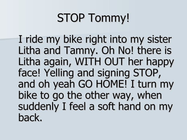 Children's story stop tommy series | PPT | Cycling | Sports