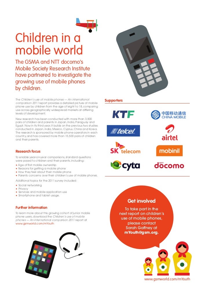 Childrens use of mobile phones - Infographic
