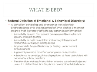 Children With Emotional & Behavioral Disorders | PPT