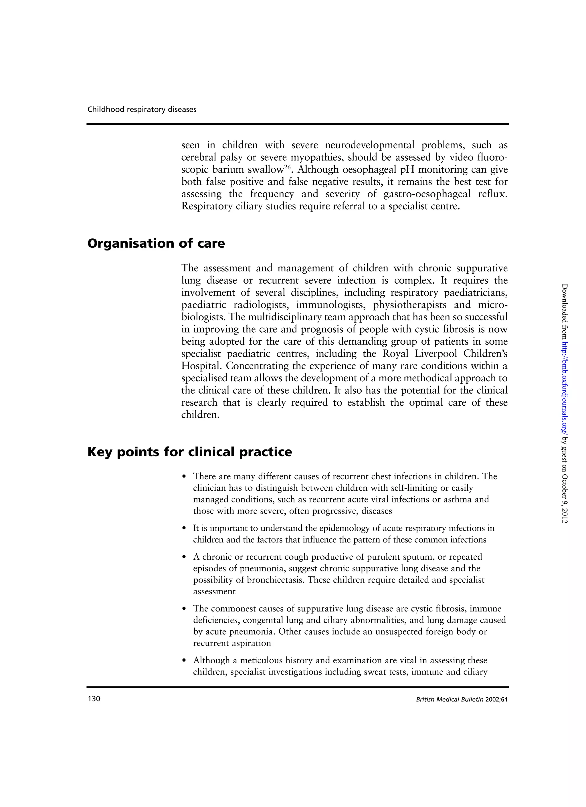 Children with recurrent chest infection | PDF