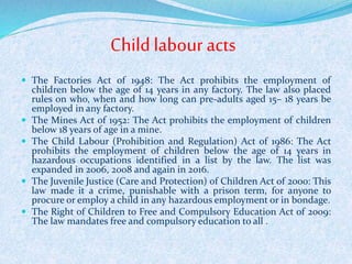 Child rights, child labour and new amendments | PPT