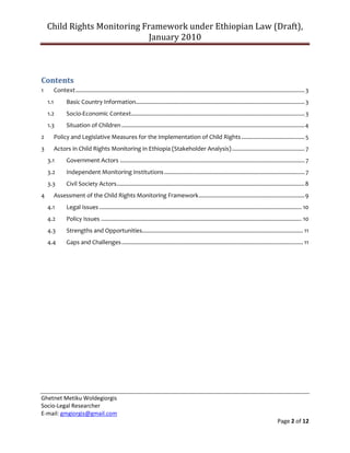 Child rights monitoring and enforcement mechanisms under ethiopian law ...