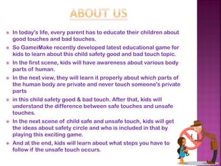 Child Safety Say No To Bad Touch, Learn Good Touch | PPT