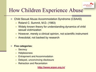 Child sexual abuse - prevention, identification and action | PPT