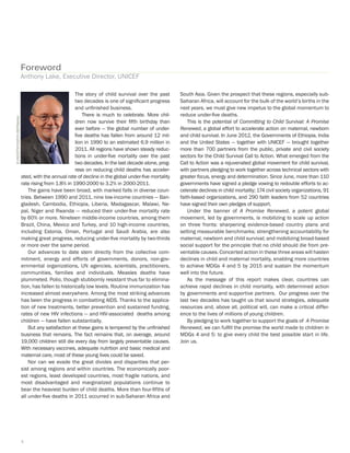 Informe UNICEF 2012 sobre mortalidad infantil | PDF