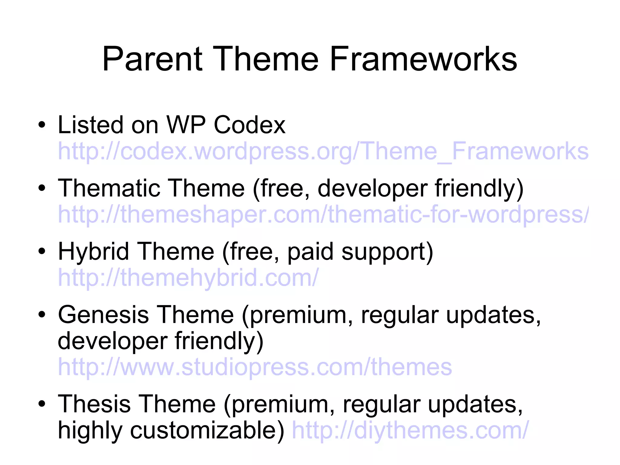 WordPress Child Themes | PPT