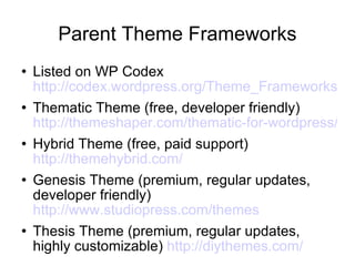 WordPress Child Themes | PPT