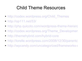 WordPress Child Themes | PPT