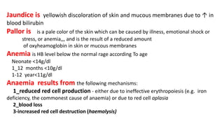 Child with pallor & jaundice (hemolytic anemia) | PPT