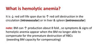 Child with pallor & jaundice (hemolytic anemia) | PPT