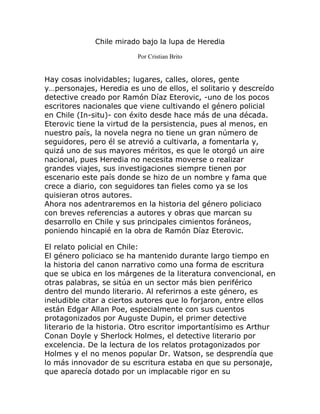 Chile mirado bajo la lupa de heredia | DOCX