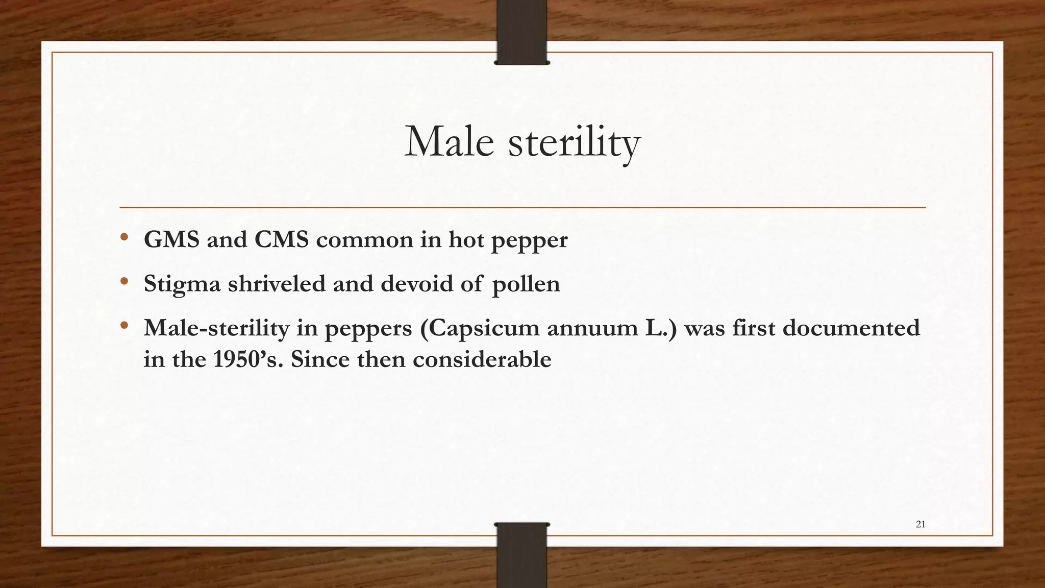 Chili, peppers taxonomy origin evolution male sterility,chilli species ...