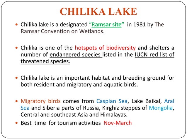 Chilika lake and ecotourism | PPTX | Asia Travel | Travel Locations