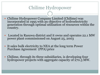 Chilime and arun valley hydro power | PPTX