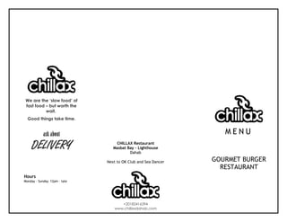 Chillax menu 2011 | PDF
