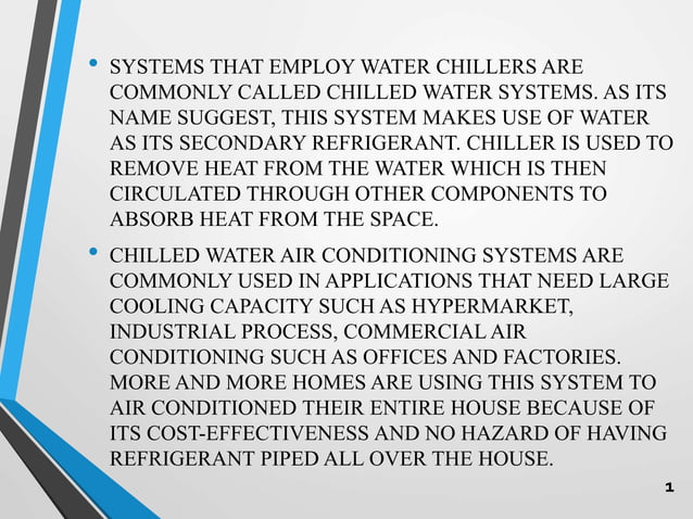 Chiller water systems | PPTX