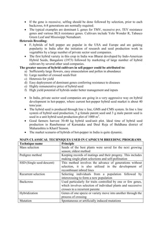 CROP IMPROVEMENT OF CHILLI AND CAPSICUM | PDF