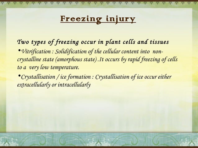 Chilling & freezing stress in crops | PPT | Gardening | Home & Garden