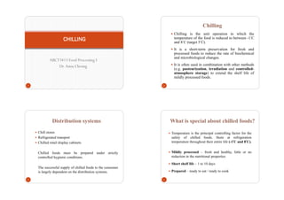 chilling process of food safety and tech | PDF