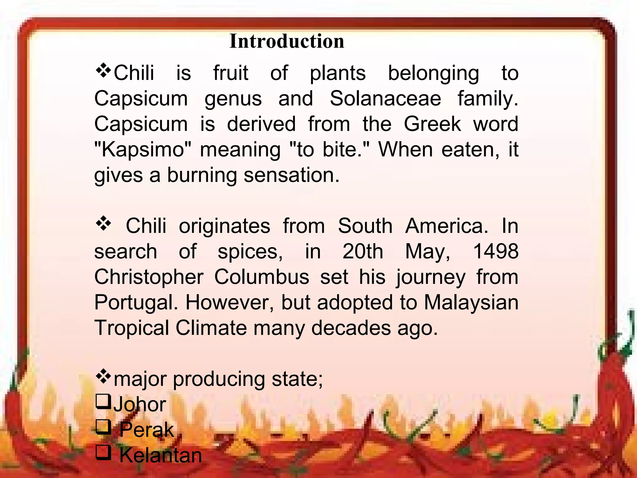 Chilli- crop plantation- management | PPT