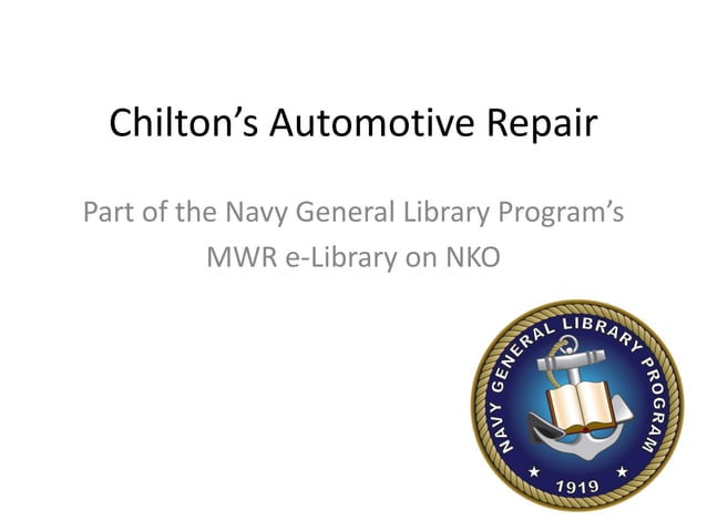 Chilton’s automotive repair | PPT