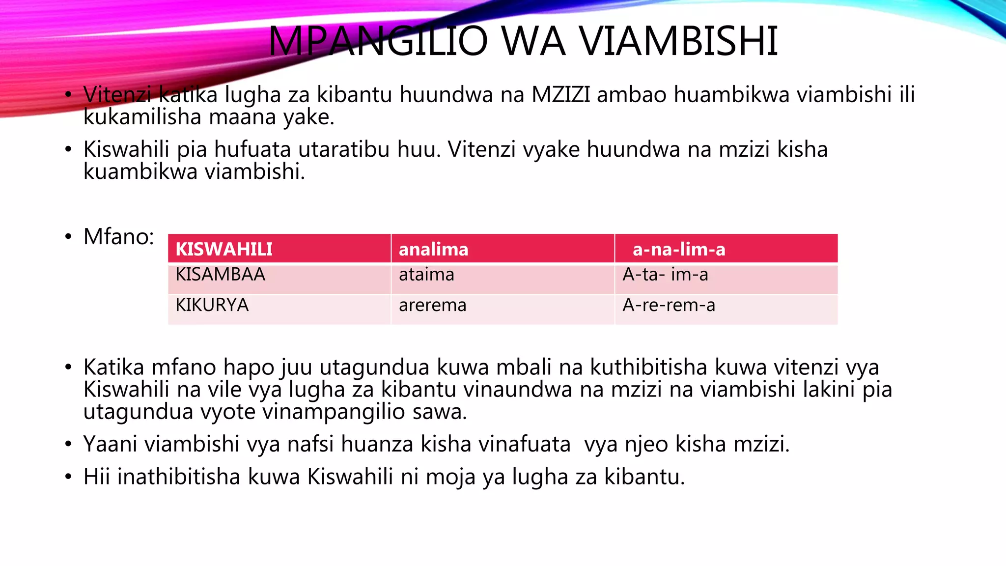 Chimbuko na Asili ya Kiswahili | PPTX