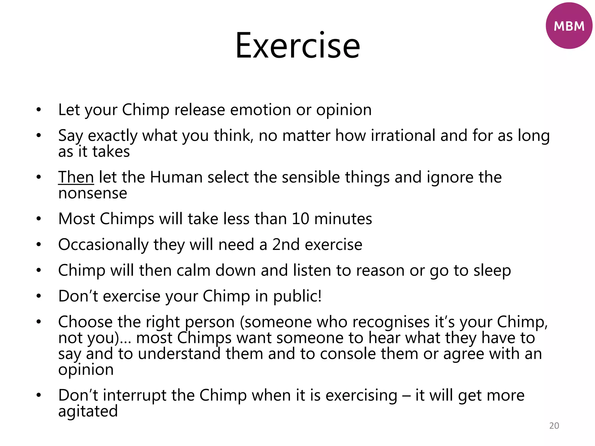Dealing with Conflict - The Chimp Mind Model | PPTX