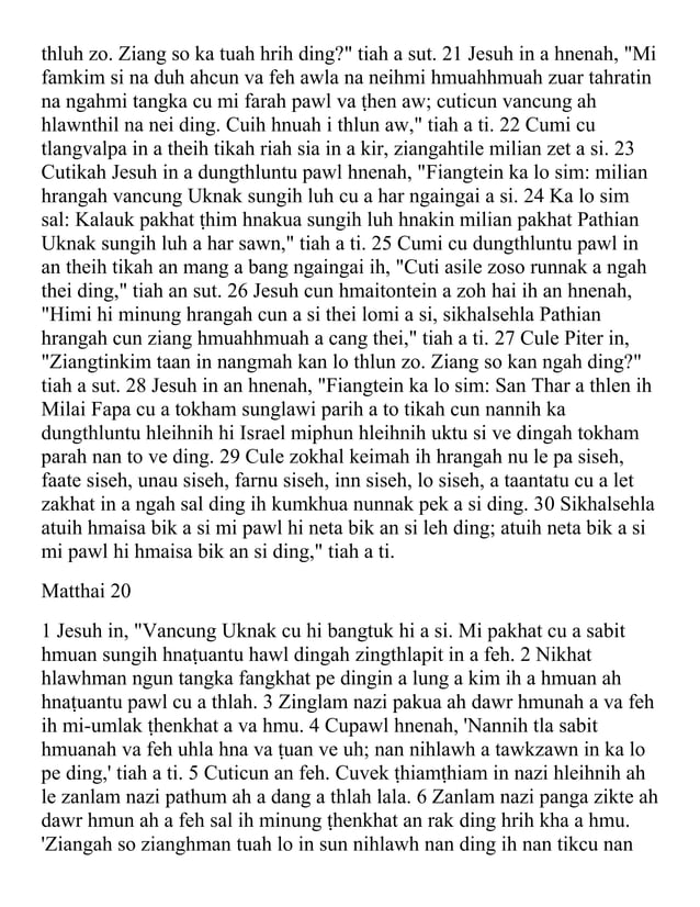 Chin falam bible - new testament | PDF